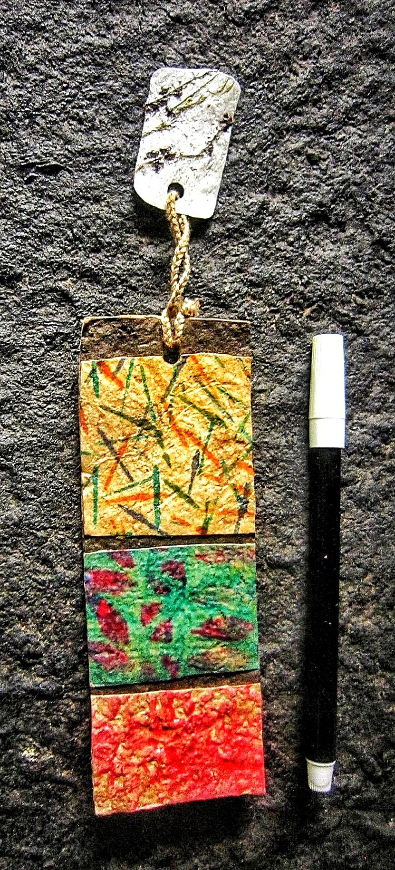 Recycled Paper Stamp Bookmark.one Set Bookmark,colorful Recycled,stamp ...