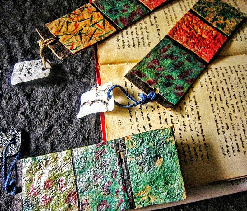 Recycled Paper Stamp Bookmark.one Set Bookmark,colorful Recycled,stamp ...