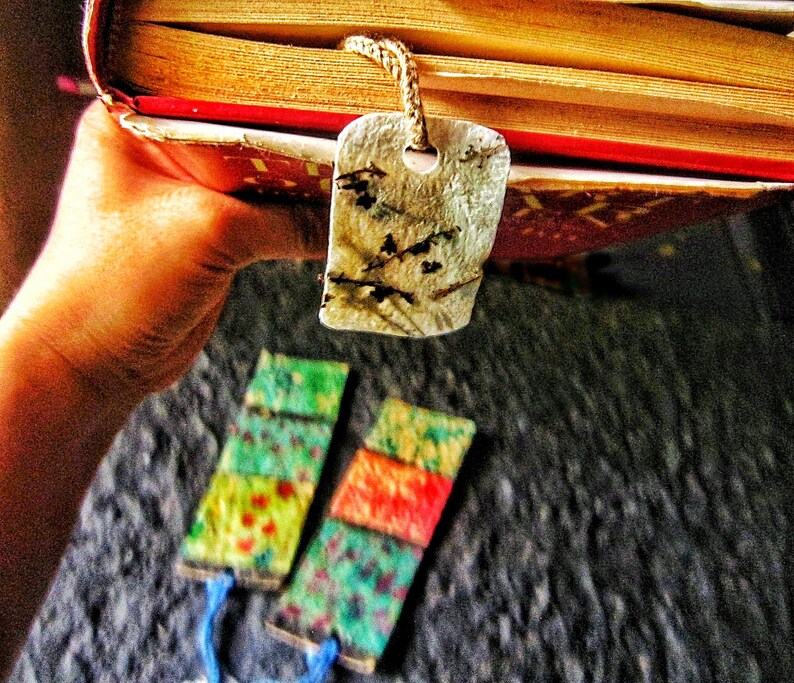 Recycled Paper Stamp Bookmark.one Set Bookmark,colorful Recycled,stamp ...