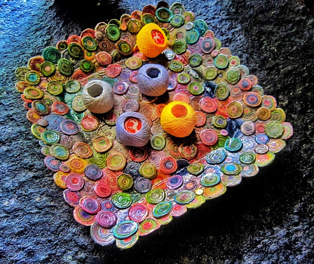 Recycle Paper Quilling Plate,paper Quilling,square Plate Decor,paper ...