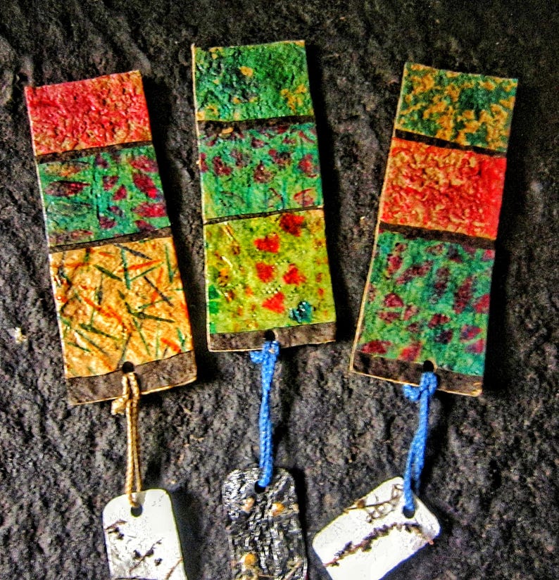 Recycled Paper Stamp Bookmark.one Set Bookmark,colorful Recycled,stamp ...