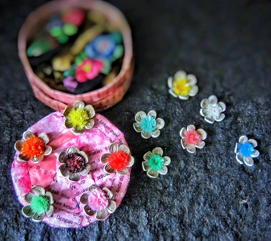 Recycled Paper Flower,mini Quilling Flower,colorful Mini Floral,zero ...