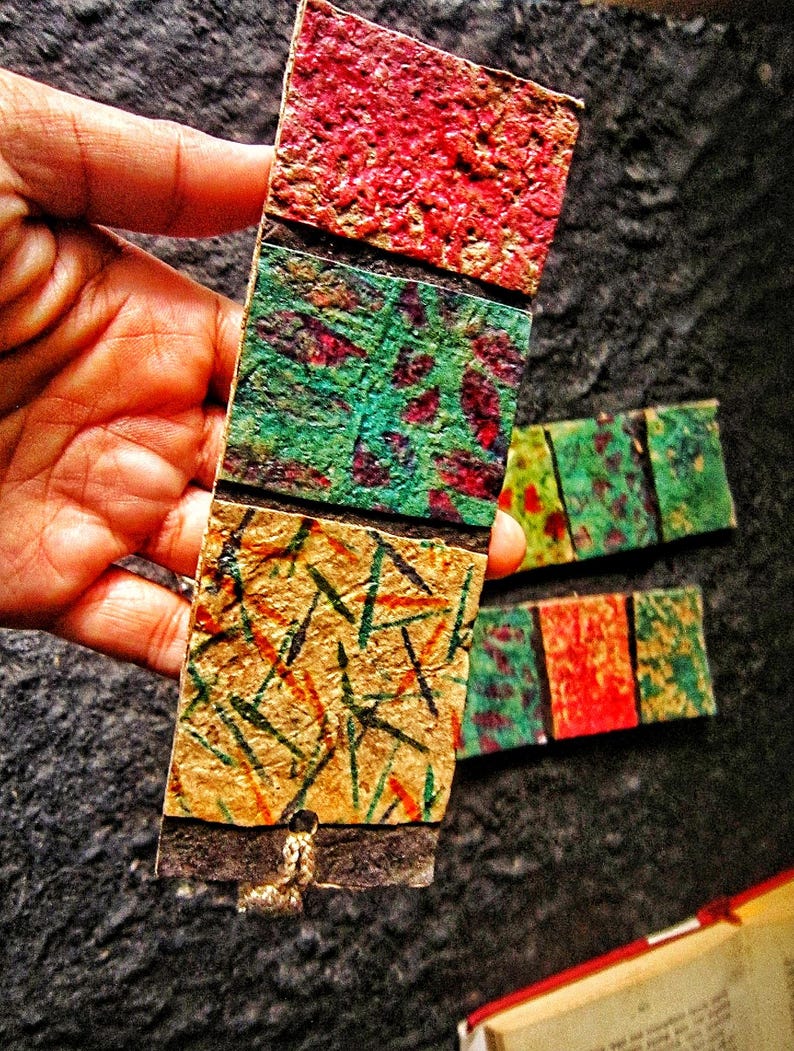 Recycled Paper Stamp Bookmark.one Set Bookmark,colorful Recycled,stamp ...