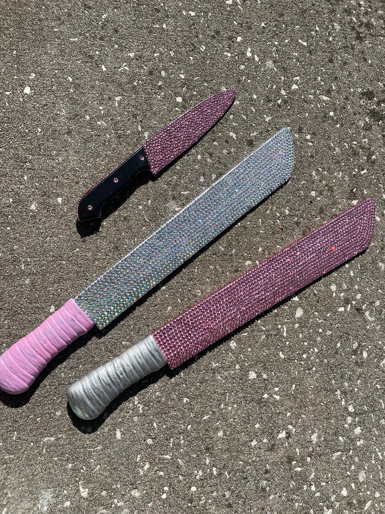 Bling Prop Knife Machete Bowie Knife Buck Knife Fake Bedazzled ...