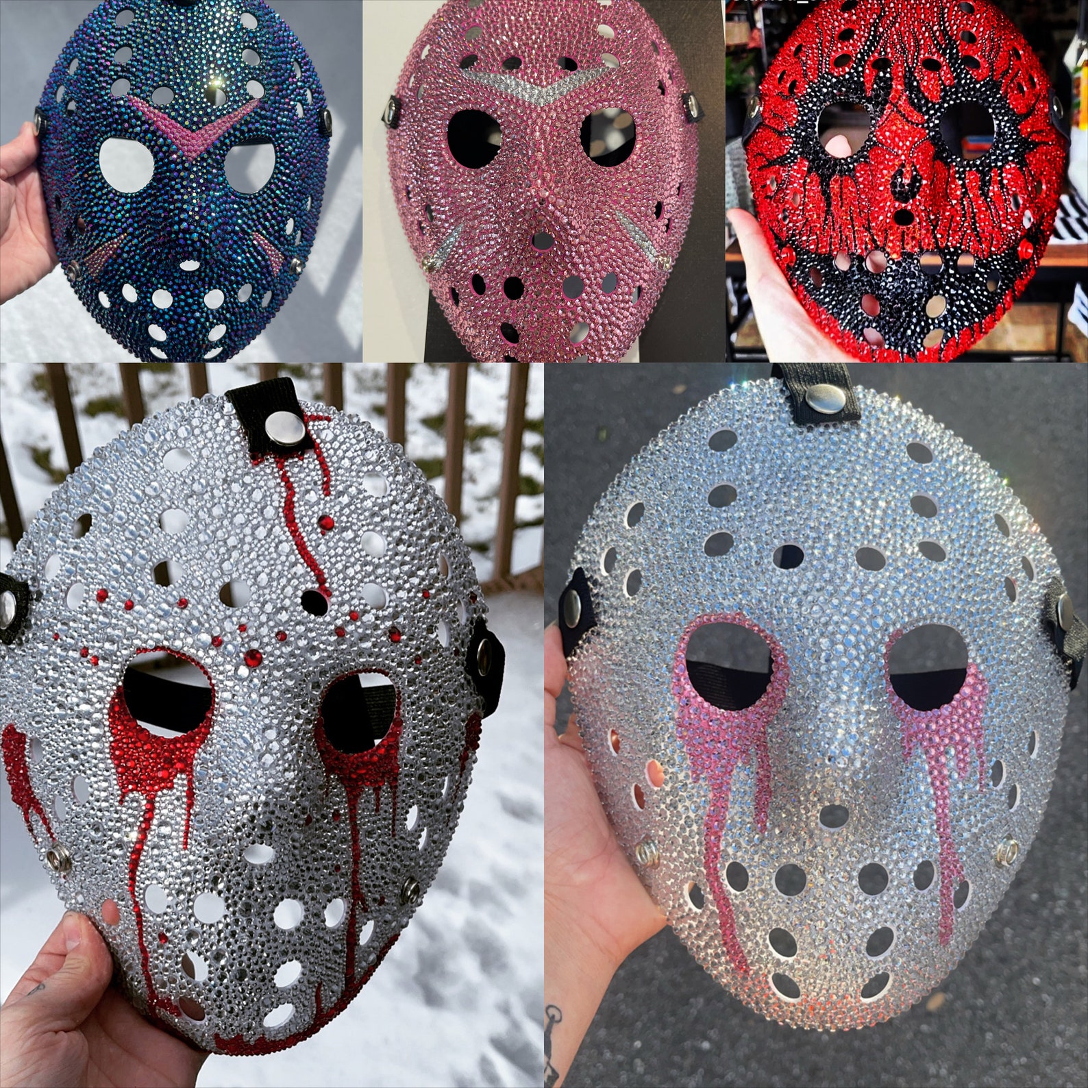 Bling Jason Mask- Bedazzled, Bloody, Galaxy - Etsy
