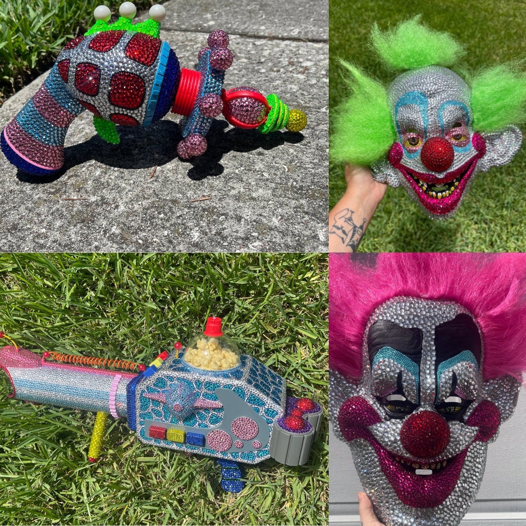 Killer Klowns From Outer Space Bedazzled Mask & Prop Gun Popcorn Gun ...