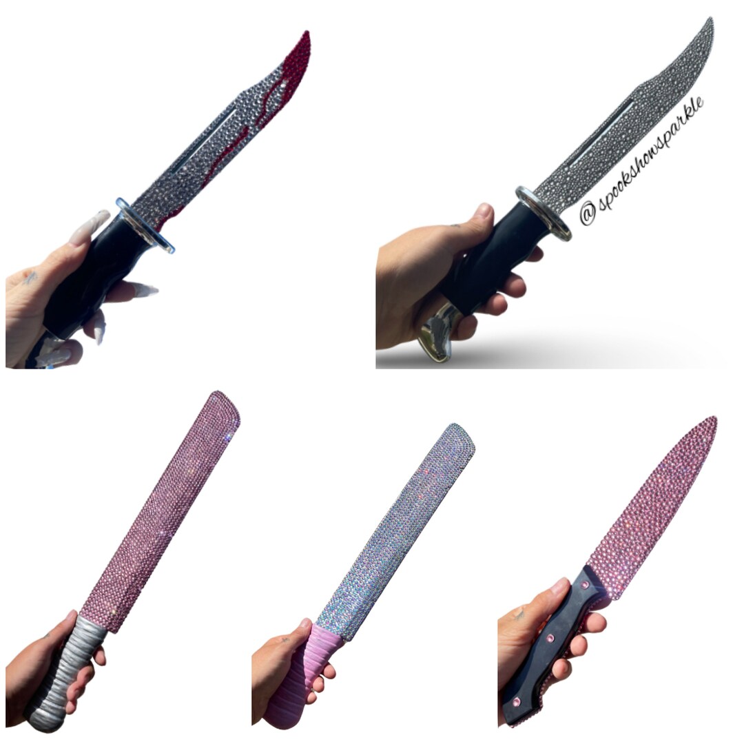 Bling Prop Knife Machete Bowie Knife Buck Knife Fake Bedazzled ...