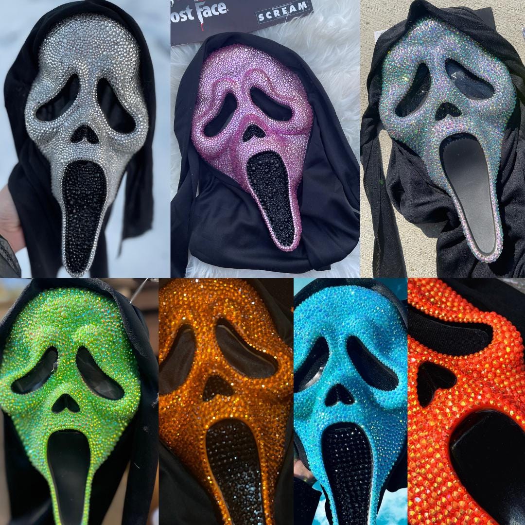 Bling Ghostface Scream Mask - Bedazzled Rhinestone Crystalized - Etsy ...