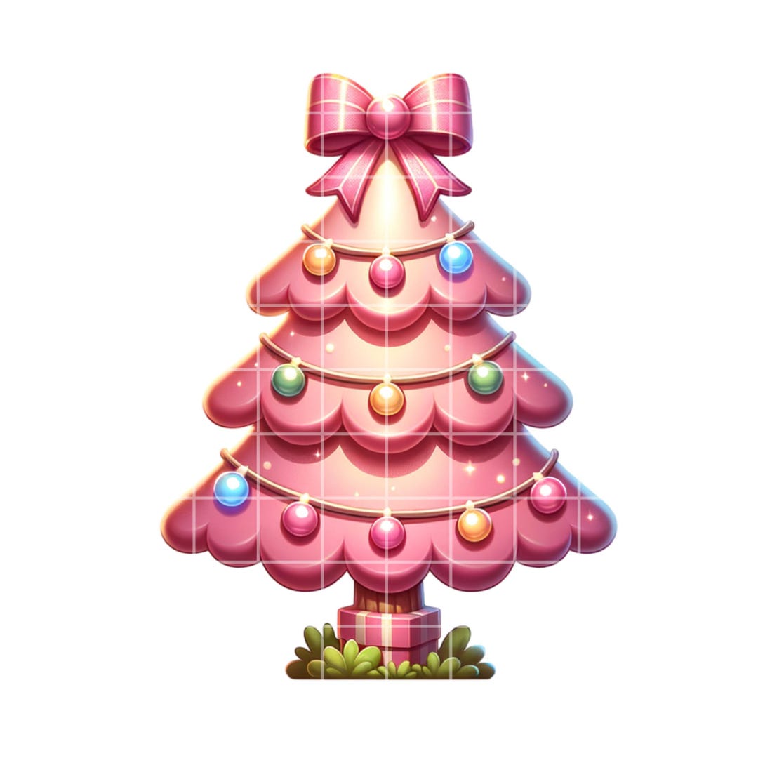 Pink Christmas Tree Clipart | Pink Christmas Clipart | Girly Christmas ...