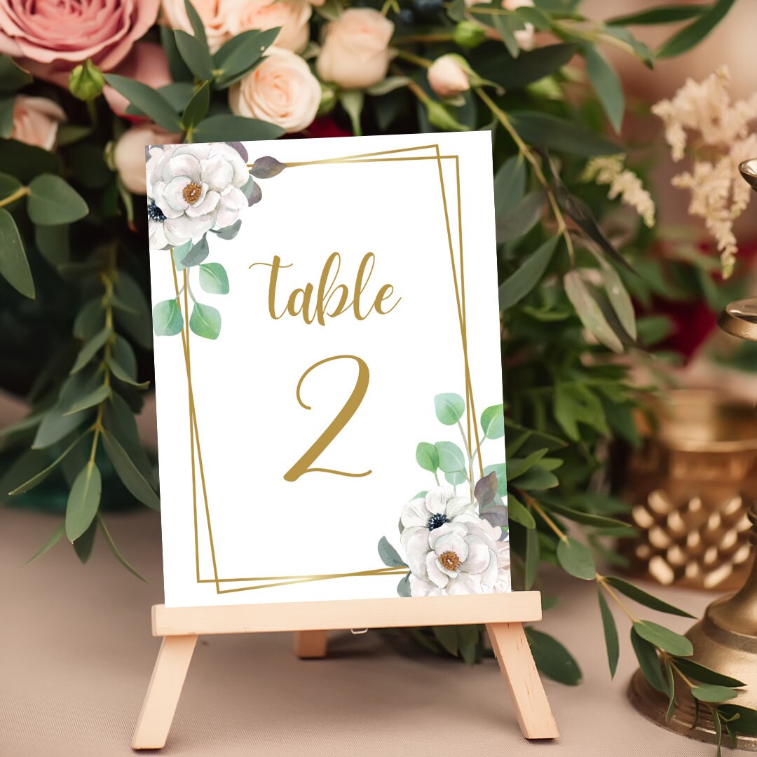 5x7 Table Numbers 1-20 Instant Download, Printable, Digital Files ...