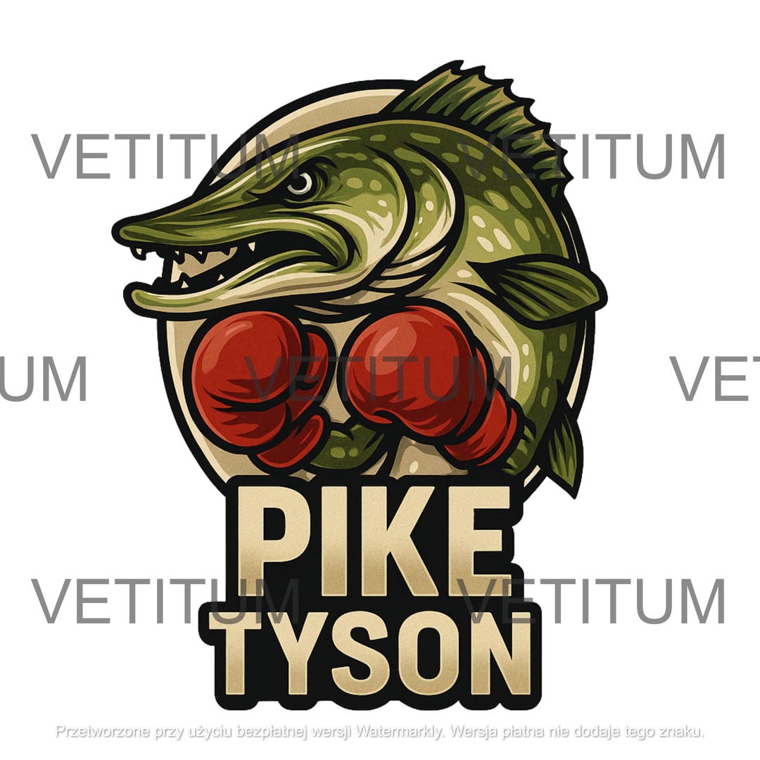 Pike Tyson PNG | Aggressive Pike Fish Boxing Gloves Digital Graphic ...