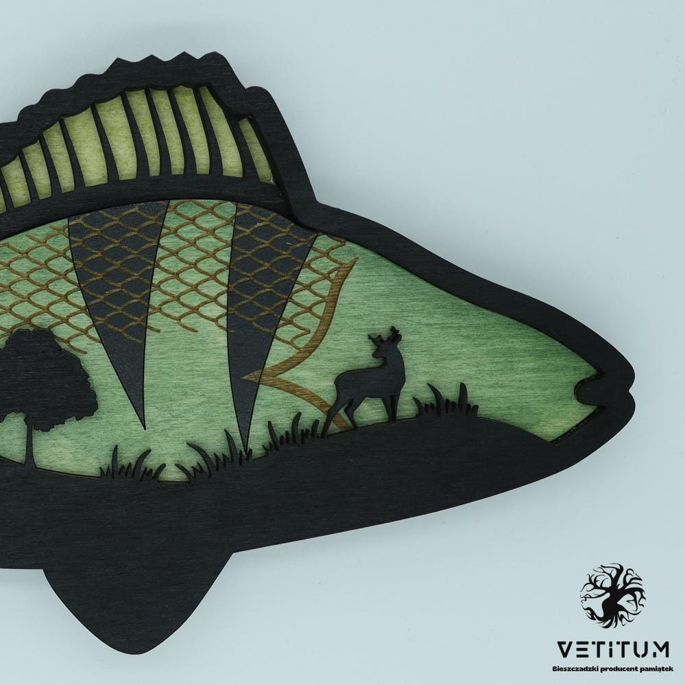 Layered Perch Fish Laser Cut File | Multi-layer Nature Scene SVG ...