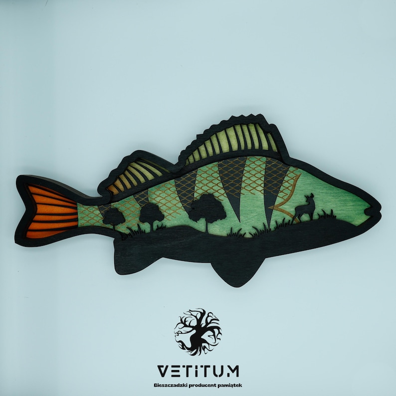 Layered Perch Fish Laser Cut File | Multi-layer Nature Scene SVG ...