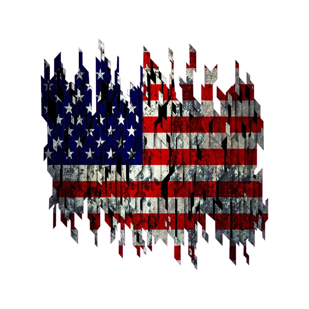 Distressed USA American Flag, Full Color USA Flag, American Flag ...