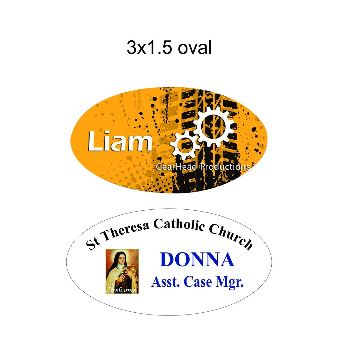Custom Full Color Name Badge, Magnetic or Pin Back - Etsy