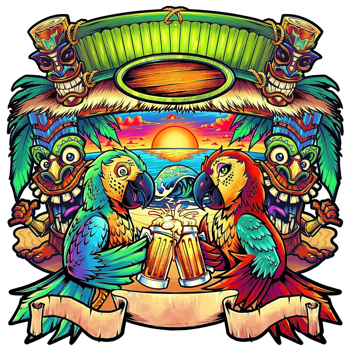 Tiki Parrots Download, Drinking Image Download, Fun Drinking Download, Tiki Parrots Image, Tiki ...