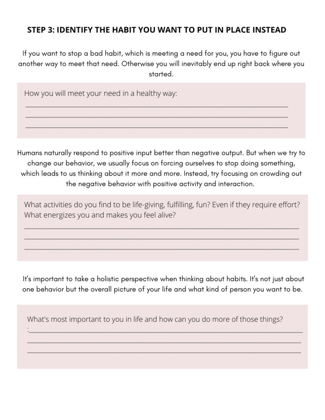 Therapy and Coaching Habit Change Worksheets - Etsy