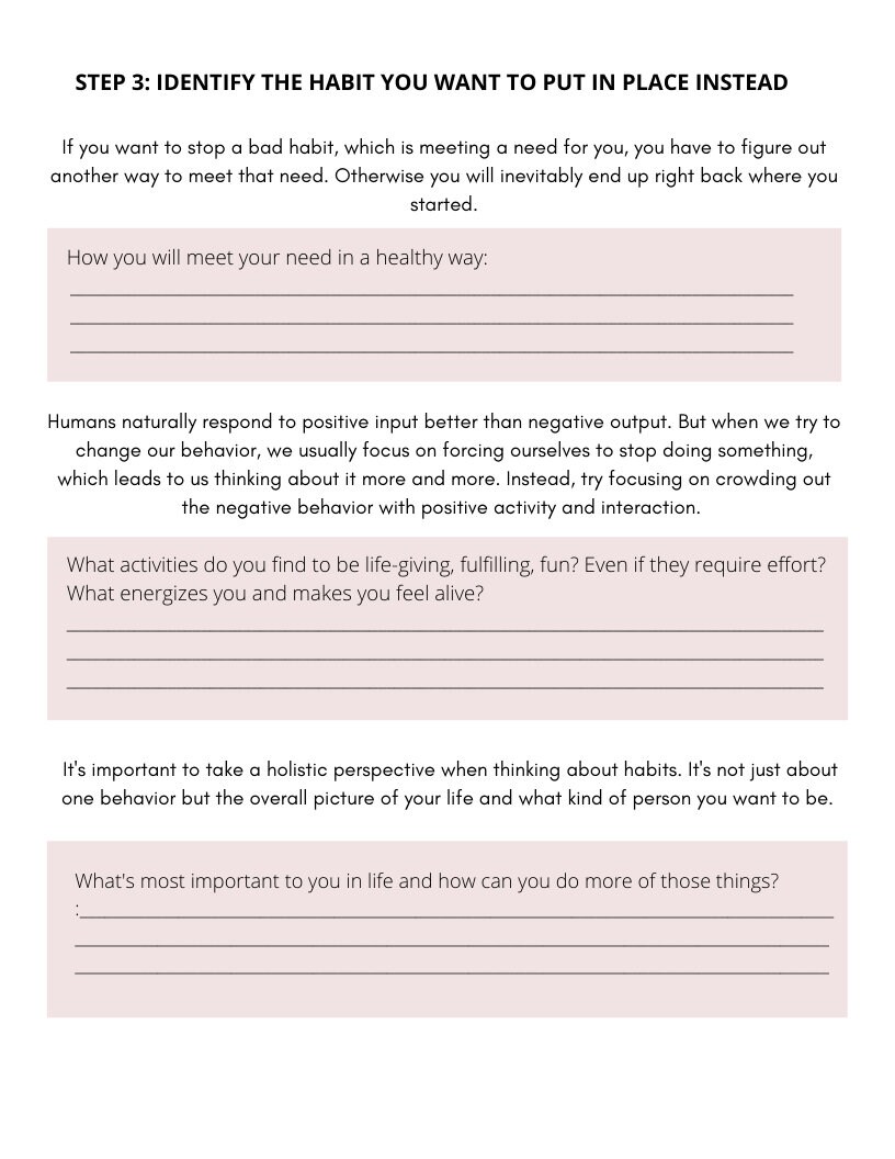 Therapy and Coaching Habit Change Worksheets - Etsy