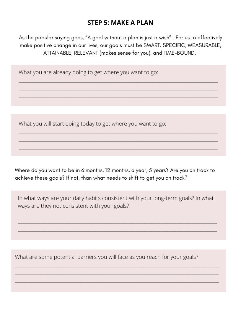 Therapy and Coaching Habit Change Worksheets - Etsy