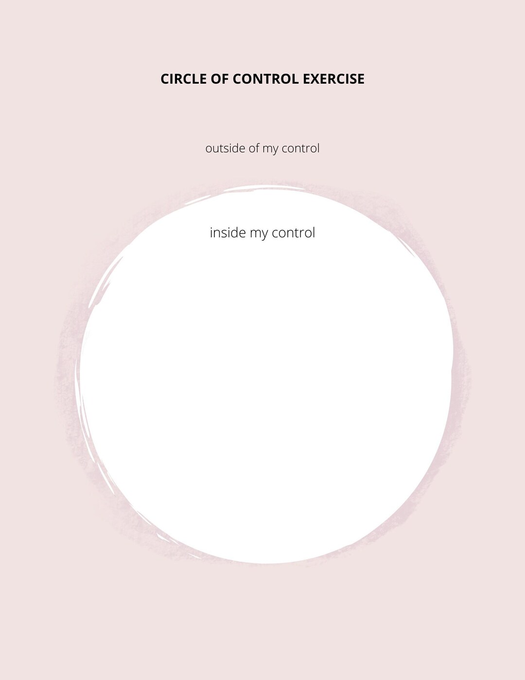 Circle of Control Exercise Worksheet - Etsy