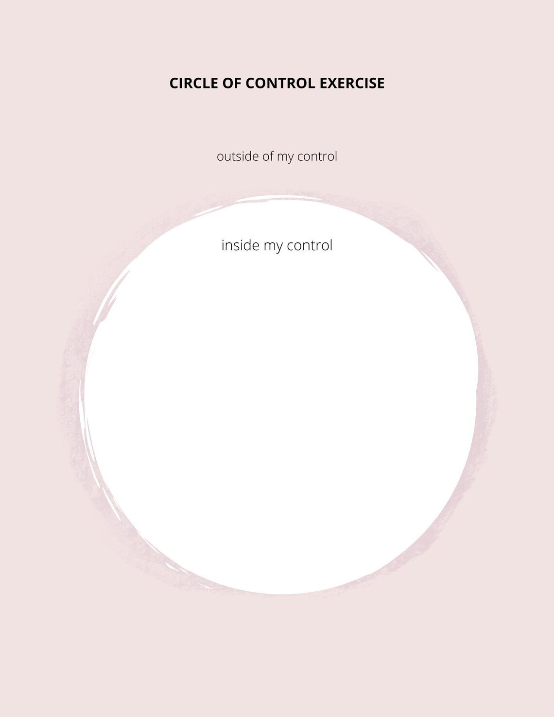 Circle of Control Exercise Worksheet - Etsy