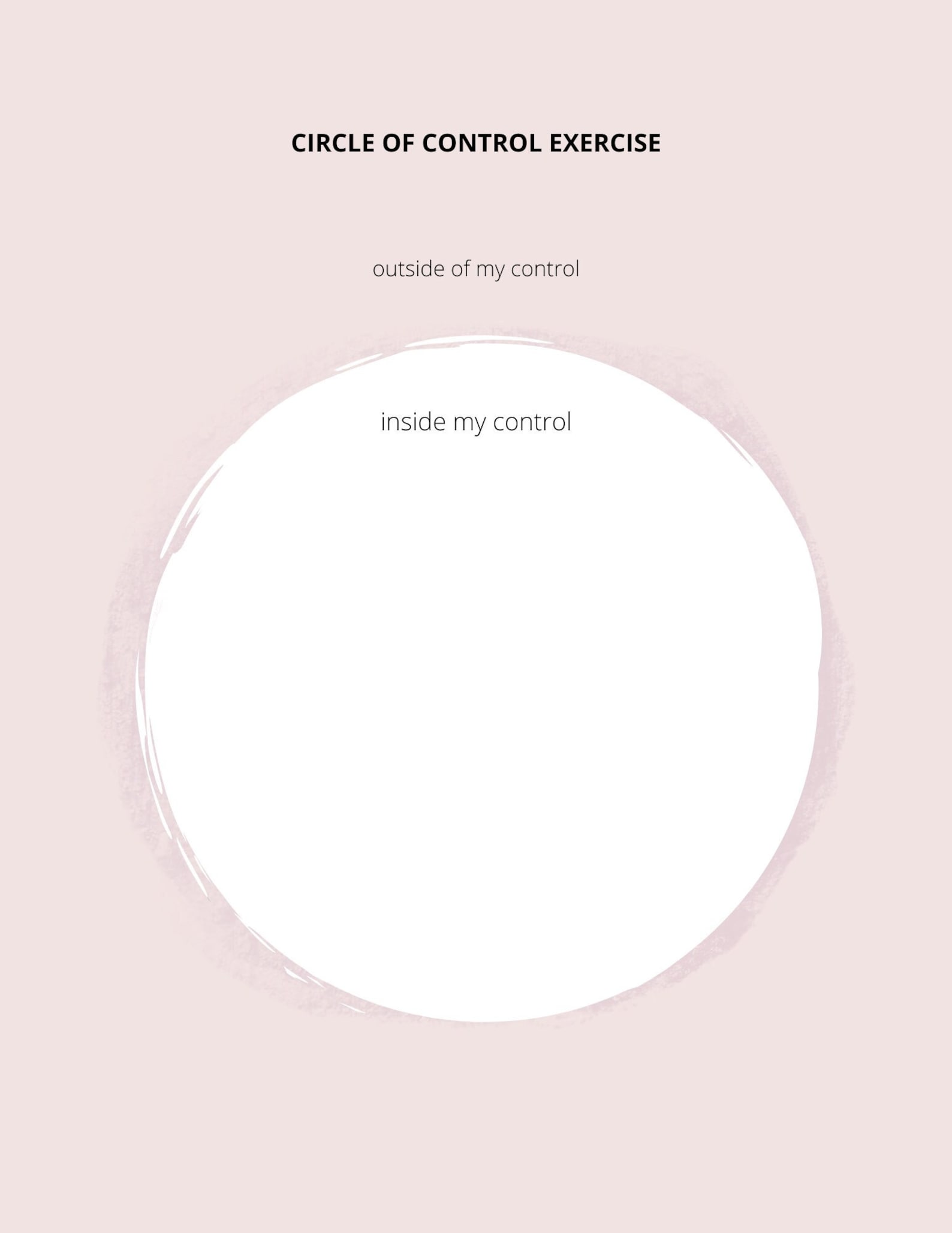 Circle of Control Exercise Worksheet - Etsy