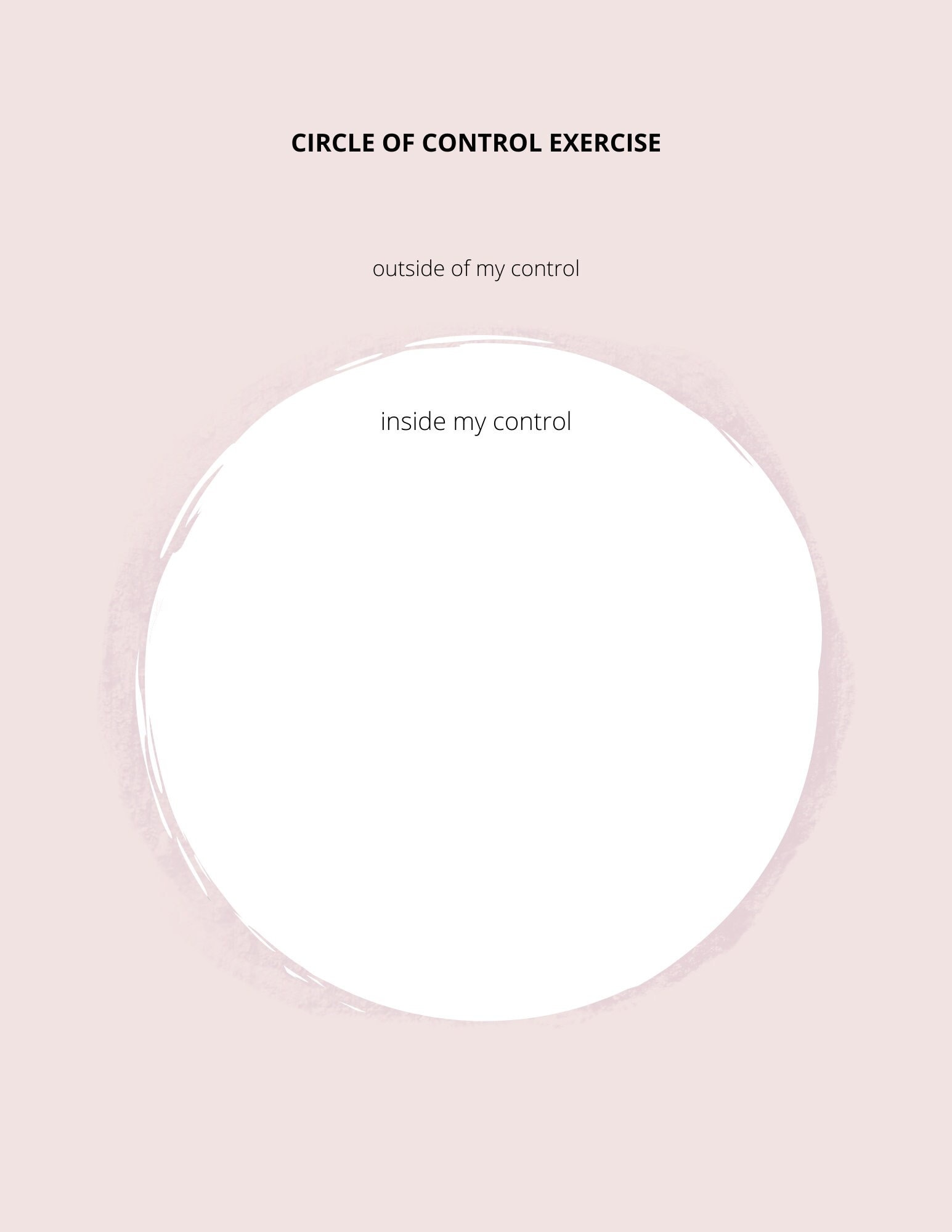 Circle of Control Exercise Worksheet - Etsy