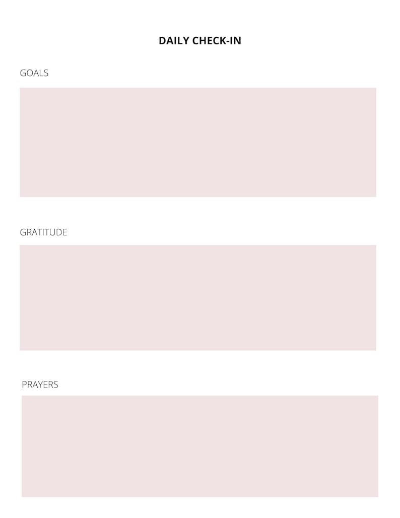 Therapy and Coaching Daily Check-in Worksheet - Etsy