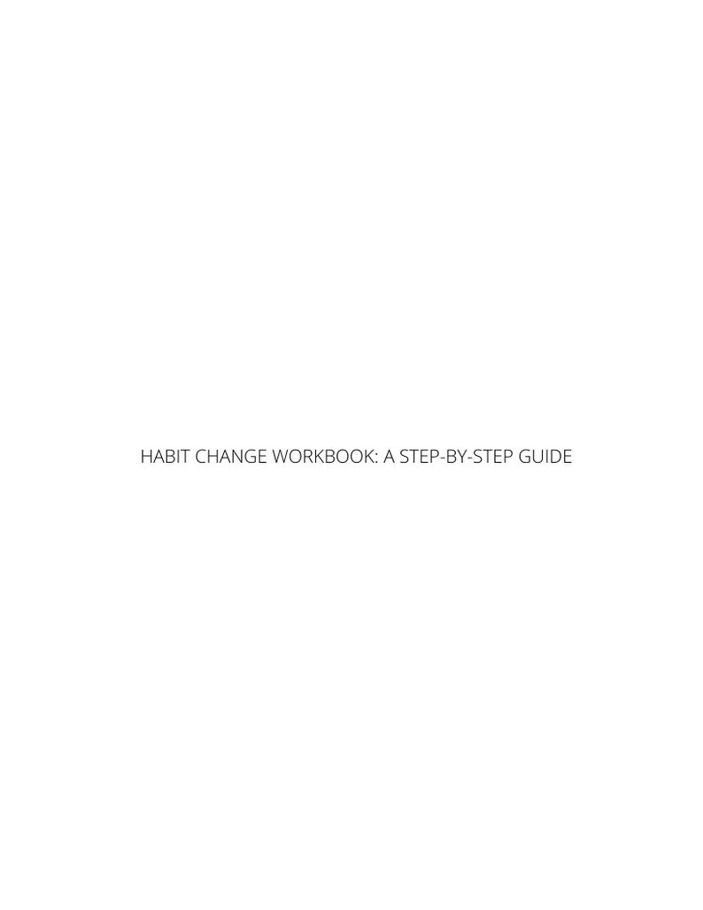Therapy and Coaching Habit Change Worksheets - Etsy