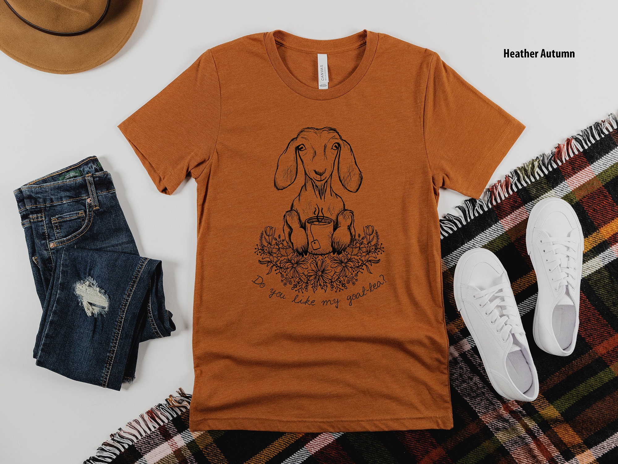 Cute Funny Goat Shirt Goatee Goat Tea Mom Shirt Farm Animals Women's ...