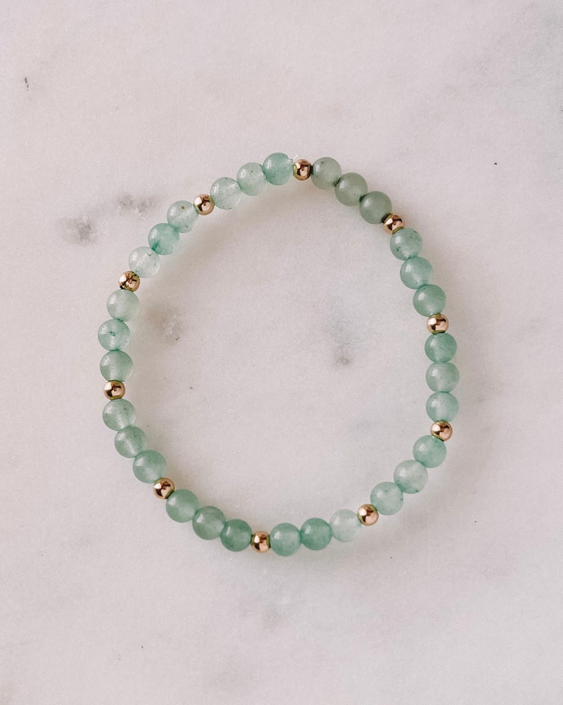 4mm Beaded Semi-precious Stone Bracelet | 14k Gold Filled Bracelet ...