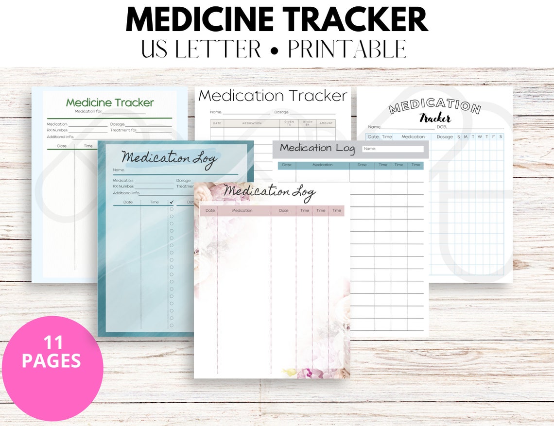 MEDICATION TRACKER PRINTABLE Template Bullet Journal Sheet - Etsy