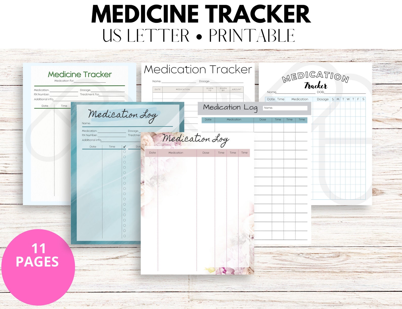 MEDICATION TRACKER PRINTABLE Template Bullet Journal Sheet - Etsy