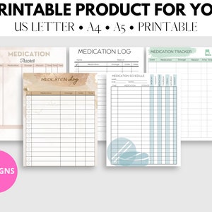 MEDICATION TRACKER PRINTABLE, Template, Bullet Journal, Sheet, Medicine ...