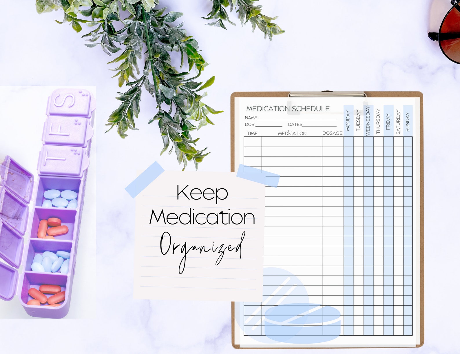 MEDICINE TRACKER PRINTABLE, Template, Bullet Journal, Sheet, Medicine ...