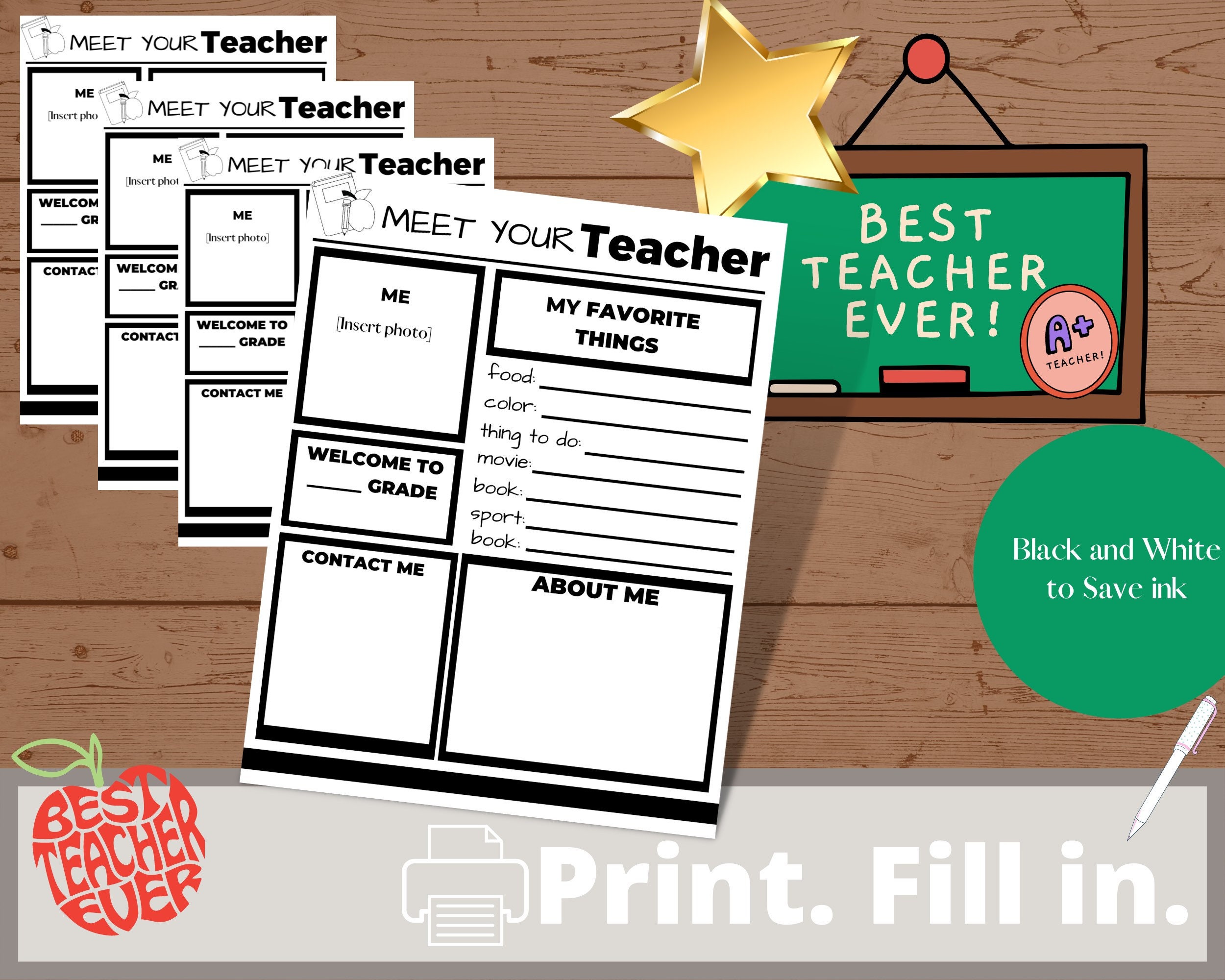MEET THE TEACHER Printable Teacher Door Sign Meet the - Etsy