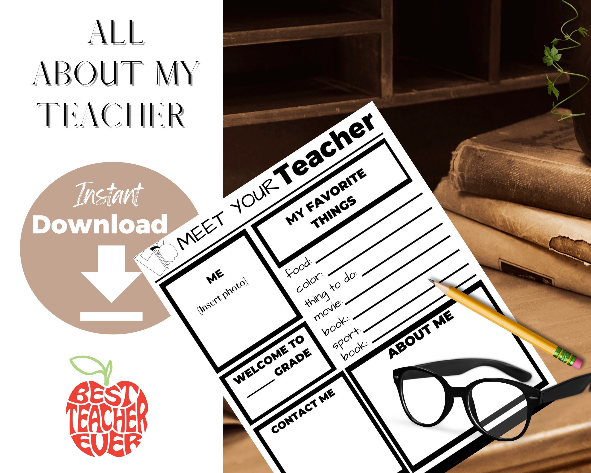 MEET THE TEACHER Printable Teacher Door Sign Meet the - Etsy