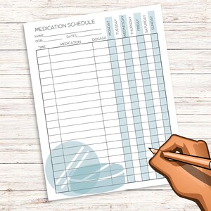 MEDICATION TRACKER PRINTABLE, Template, Bullet Journal, Sheet, Medicine ...