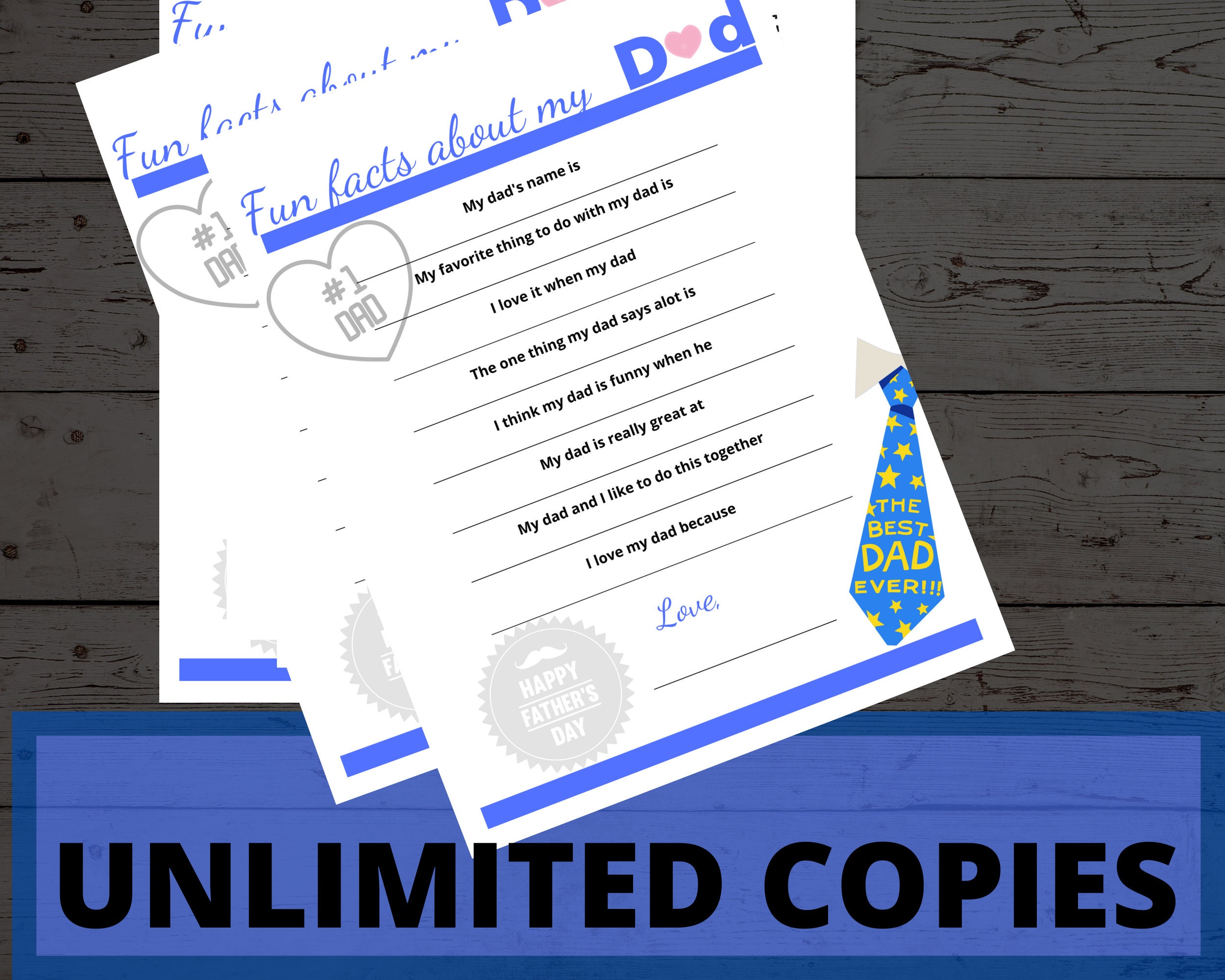 ALL ABOUT My DAD Printable, Fun Facts About Dad, Diy Fathers Day Card ...