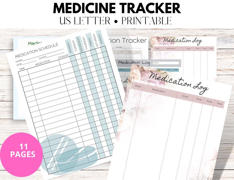 MEDICATION TRACKER PRINTABLE Template Bullet Journal Sheet - Etsy