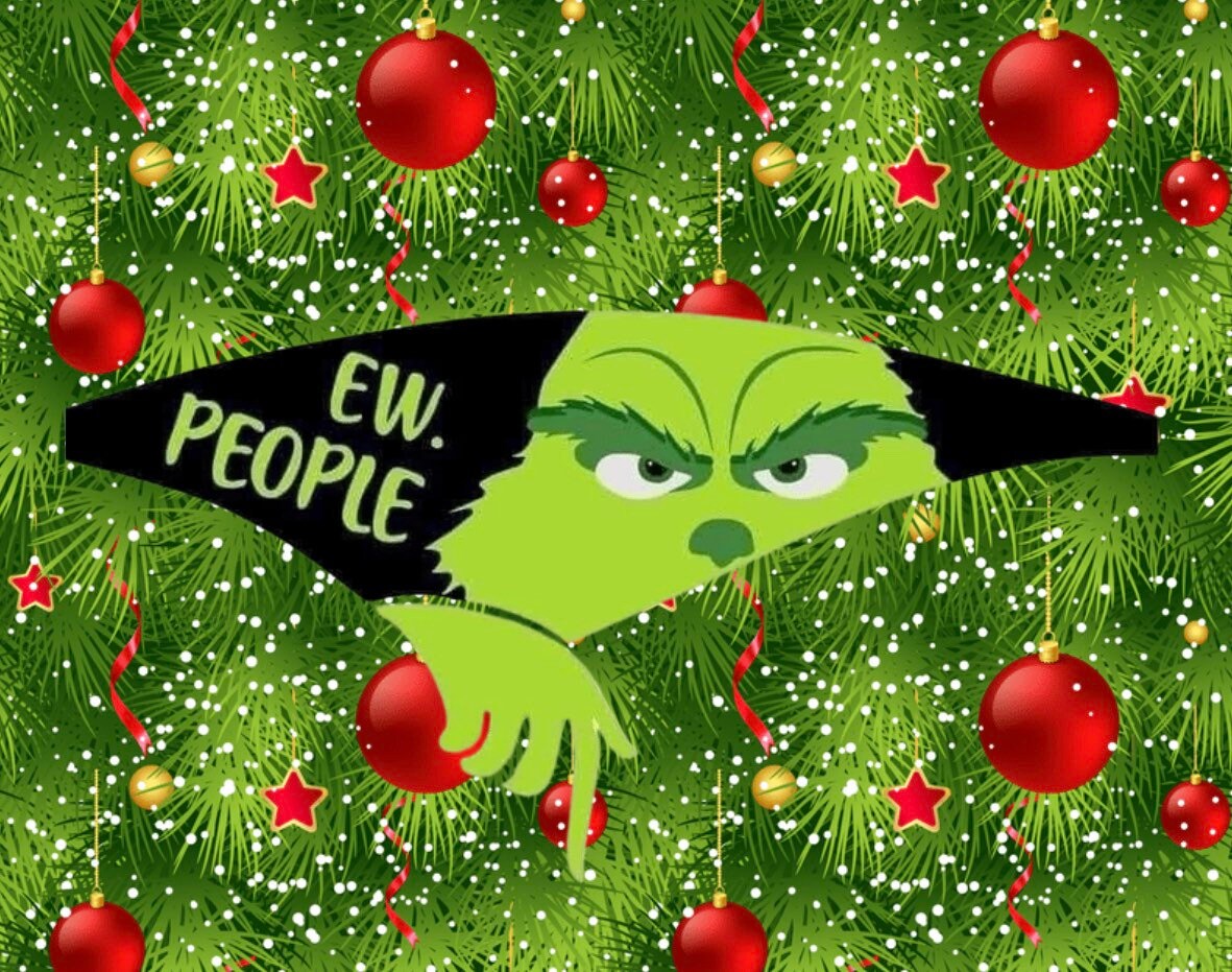 Grinch Peeking Thru Christmas Tree Print Tumbler - Etsy