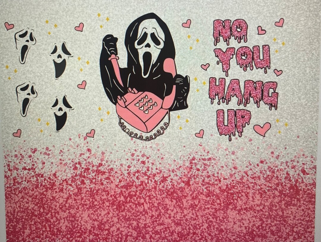 20 Oz Ghost Face Scream in Pink Glitter Halloween Tumbler - Etsy