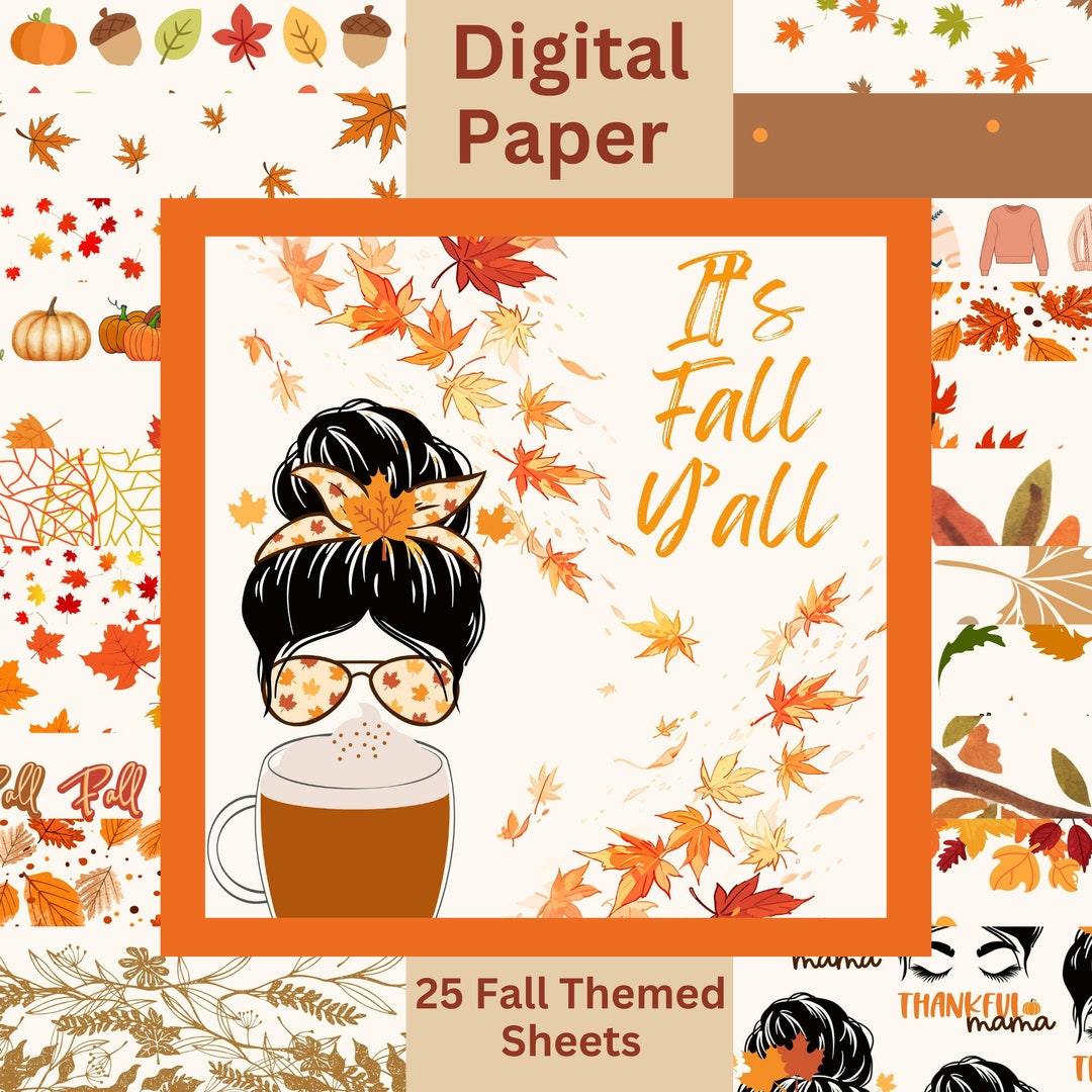 Digital Paper | Fall Theme | Digipaper | Digital Backgrounds | Digital ...