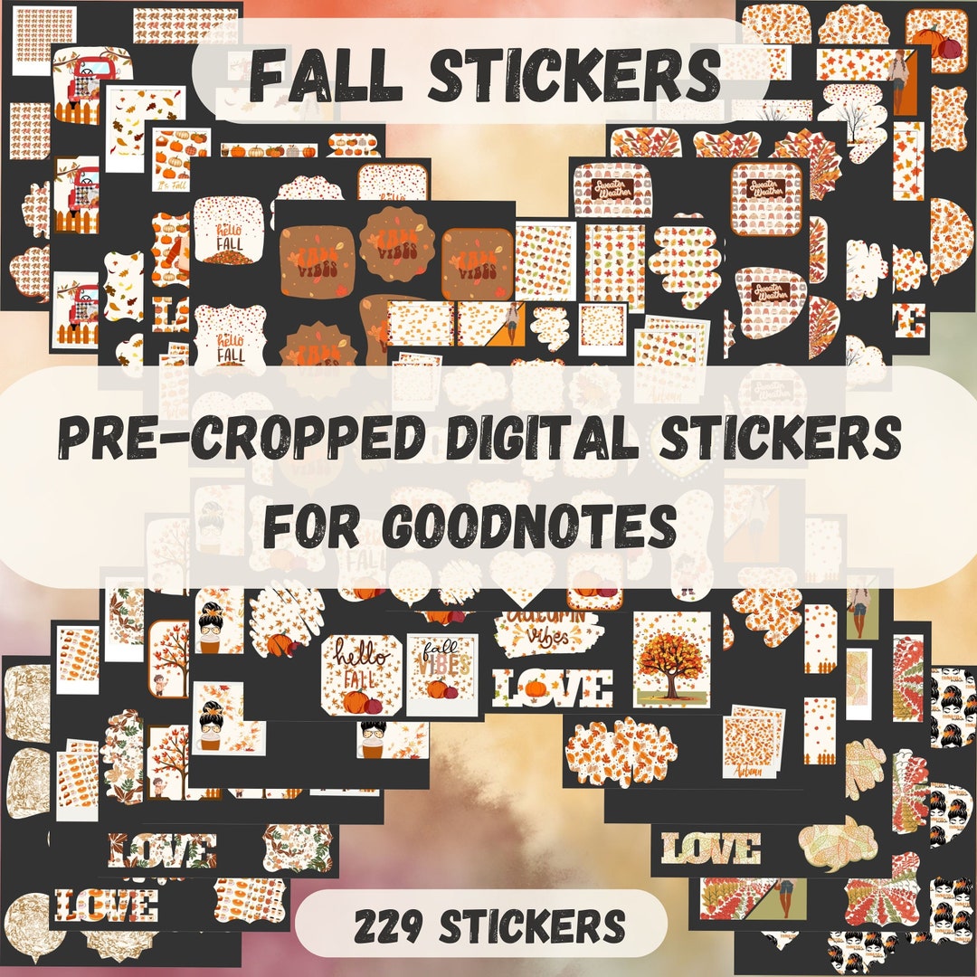 Fall Digital Stickers | 229 Fall Themed Stickers | Precropped Goodnotes ...