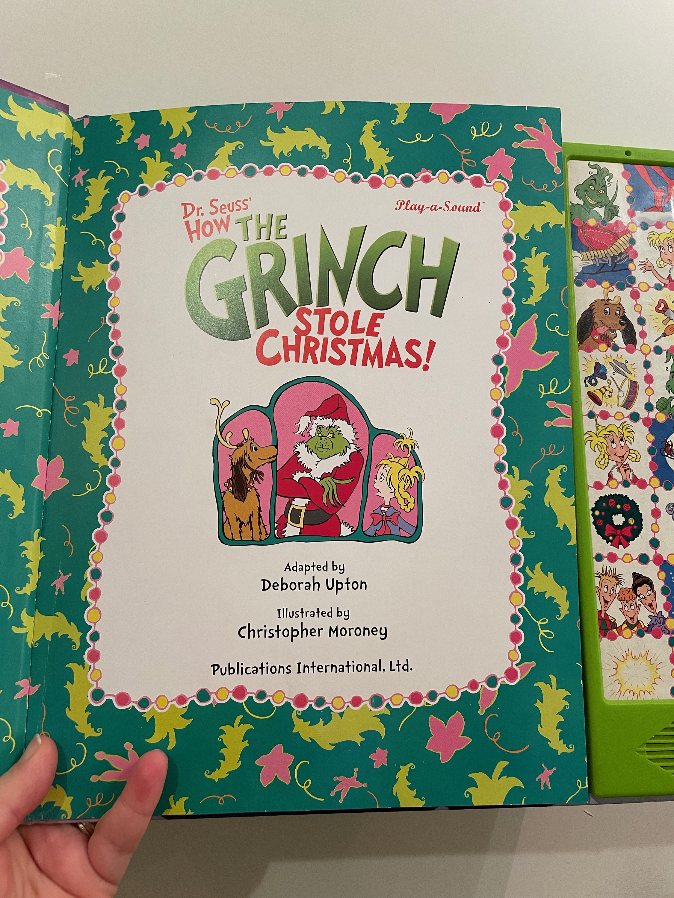 WORKING Dr. Seuss How the Grinch Stole Christmas Play a Sound Hardcover ...