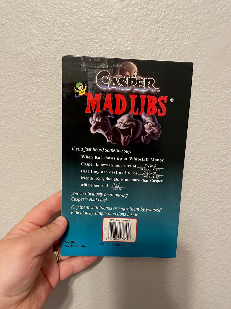 Caper the Friendly Ghost Mad Libs From 1995 by Roger Price and Leonard ...