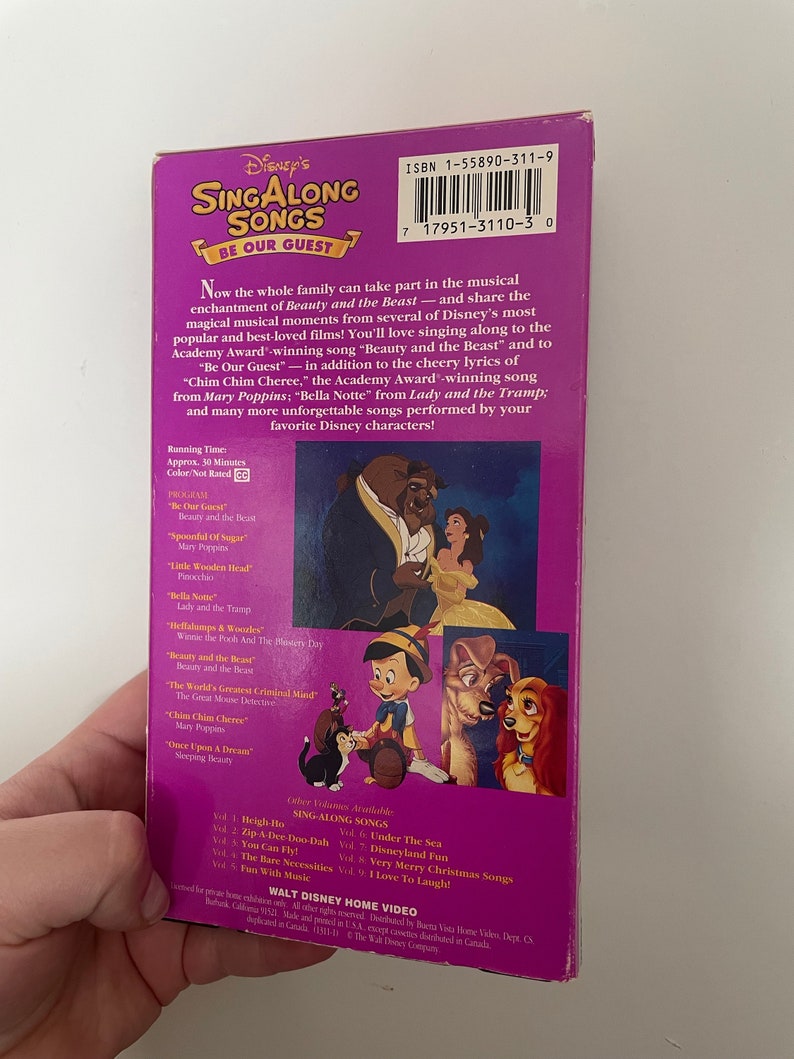 Disney's Sing Along Songs Be Our Guest Volume Ten VHS 1992 - Etsy