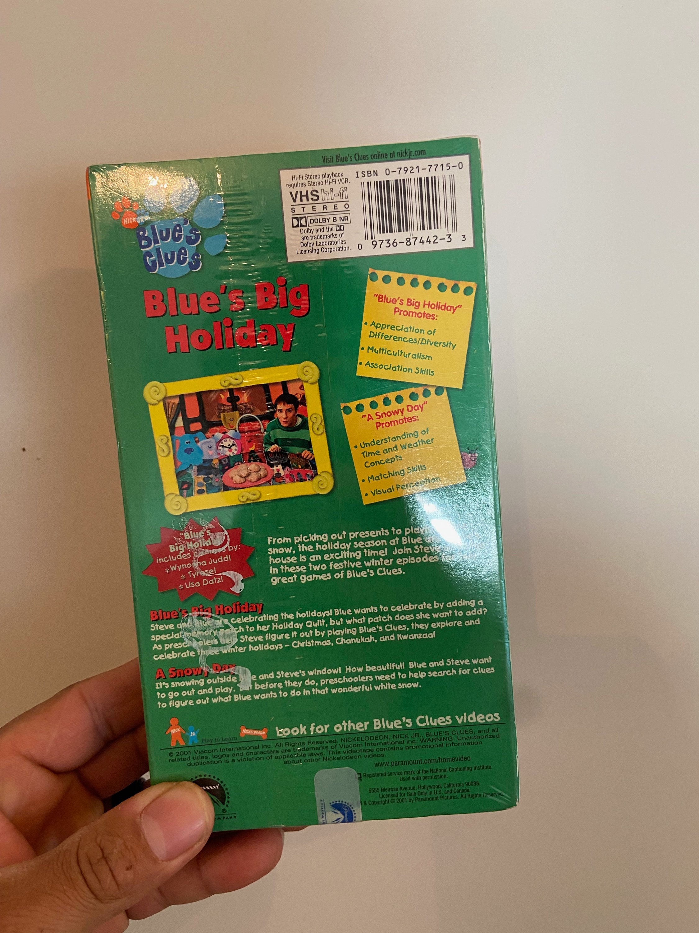 Blue's Big Holiday Play Along With Blue VHS 2001 - Etsy