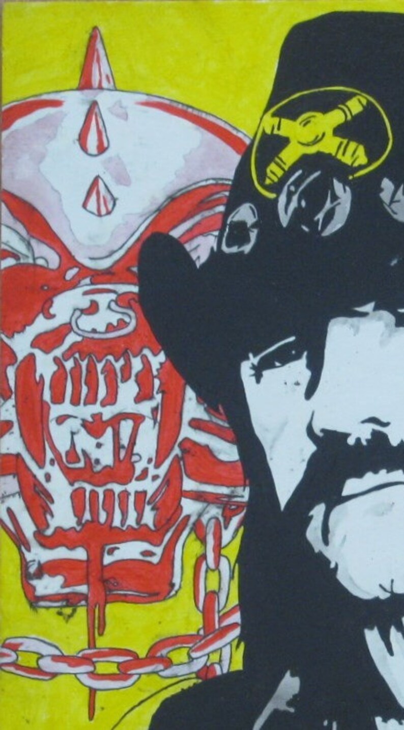 Lemmy From Motorhead - Original Pen & Ink Drawing on Panel - Including ...