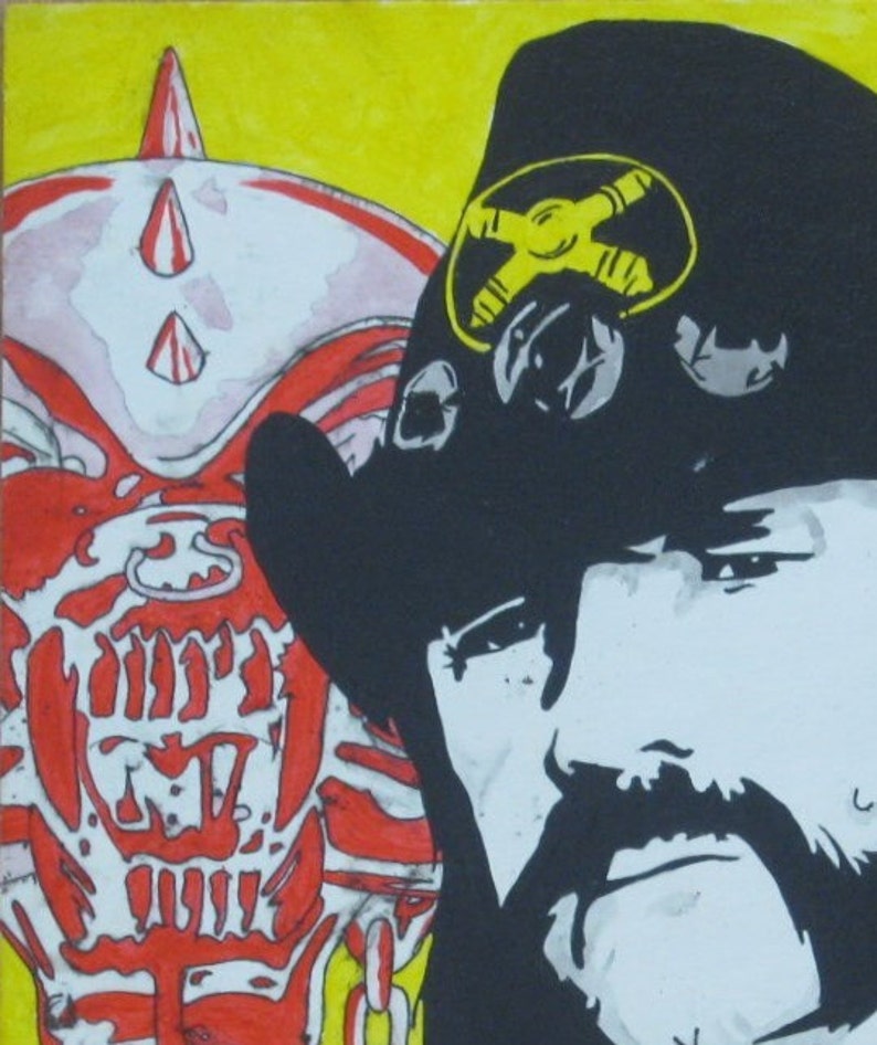 Lemmy From Motorhead - Original Pen & Ink Drawing on Panel - Including ...
